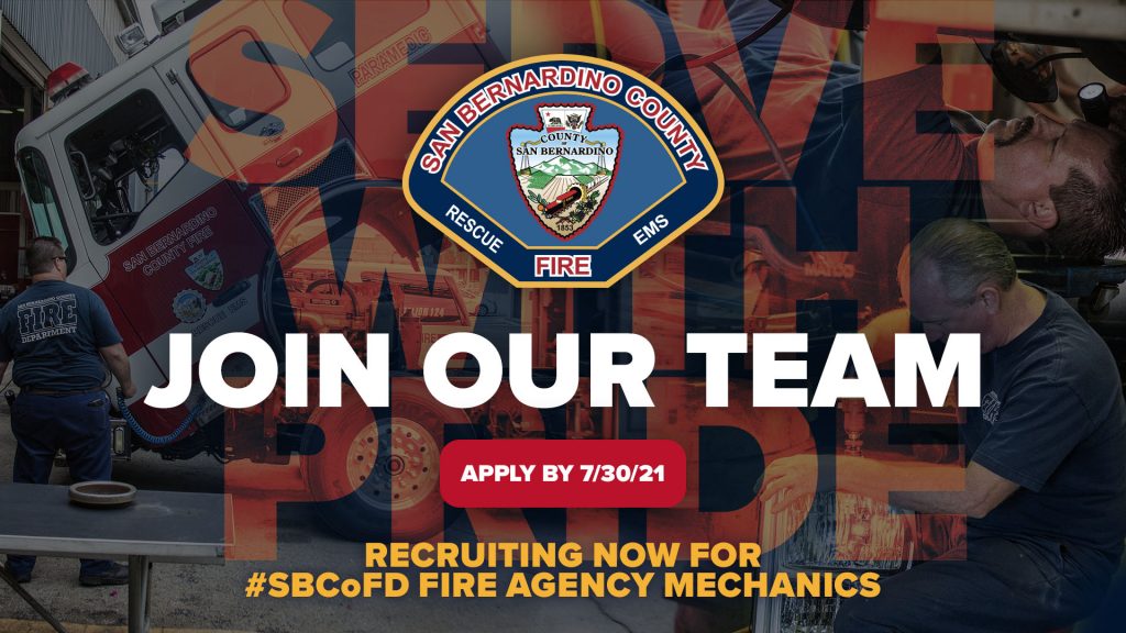 Join Our Team: Fire Agency Mechanics – San Bernardino County Fire ...